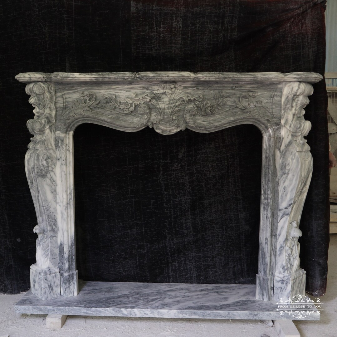 French Style Italian Marble Fireplace Mantel - Etsy