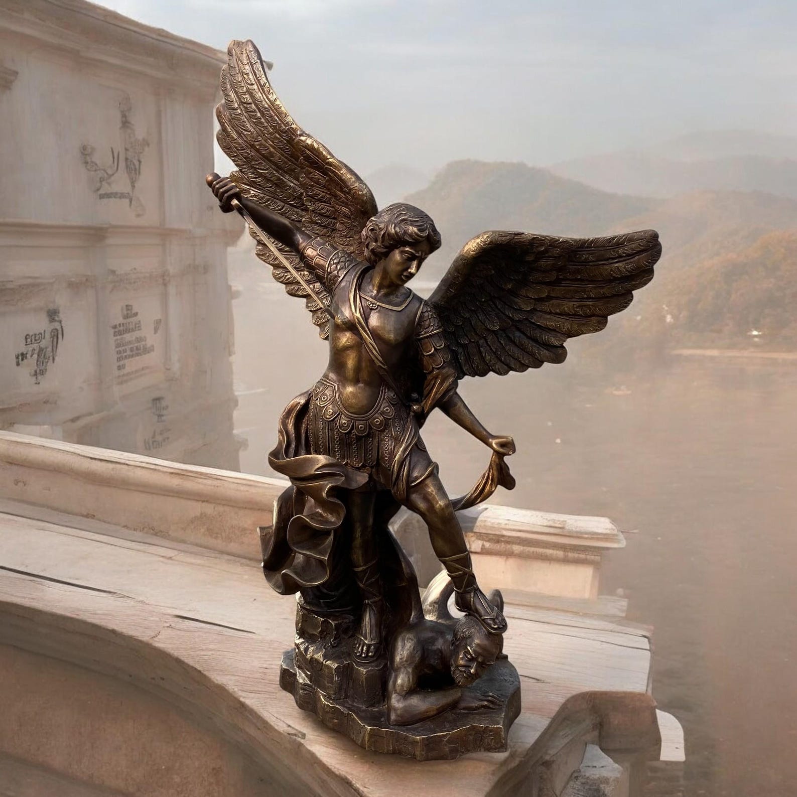 Bronze Saint Michael the Archangel Religious Statue - TF23 - Etsy