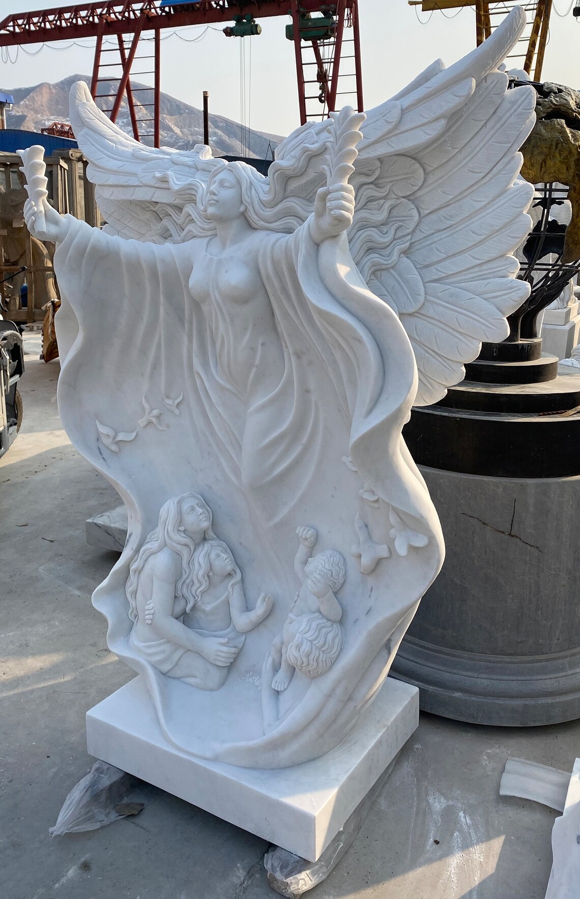 Beautiful Marble Angel Statue - Etsy
