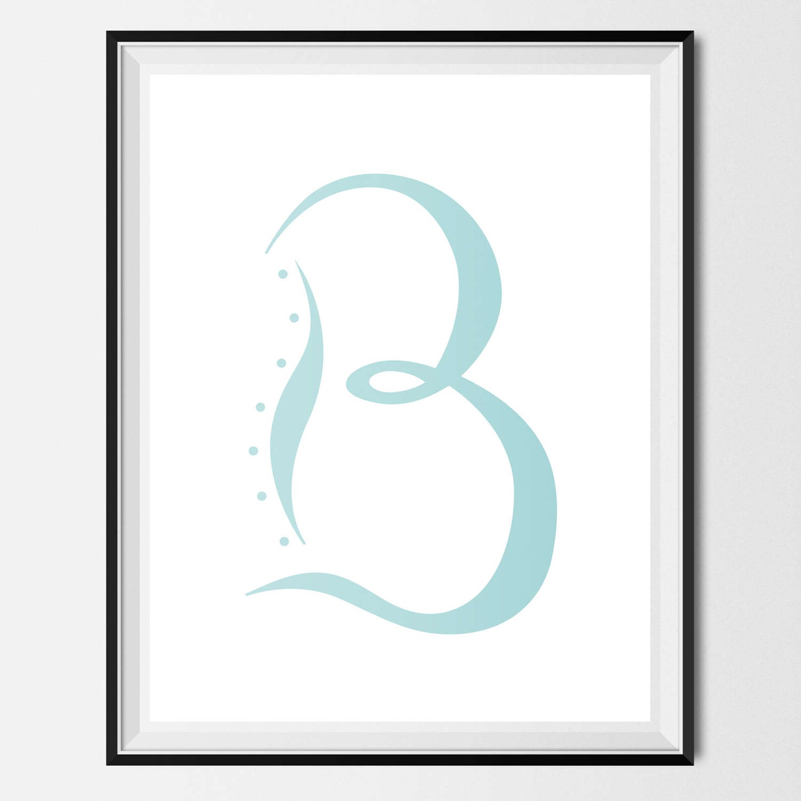 Custom Letter B Typographic Print / Initial Poster / Alphabet | Etsy