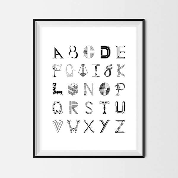 Typeface Poster - Etsy