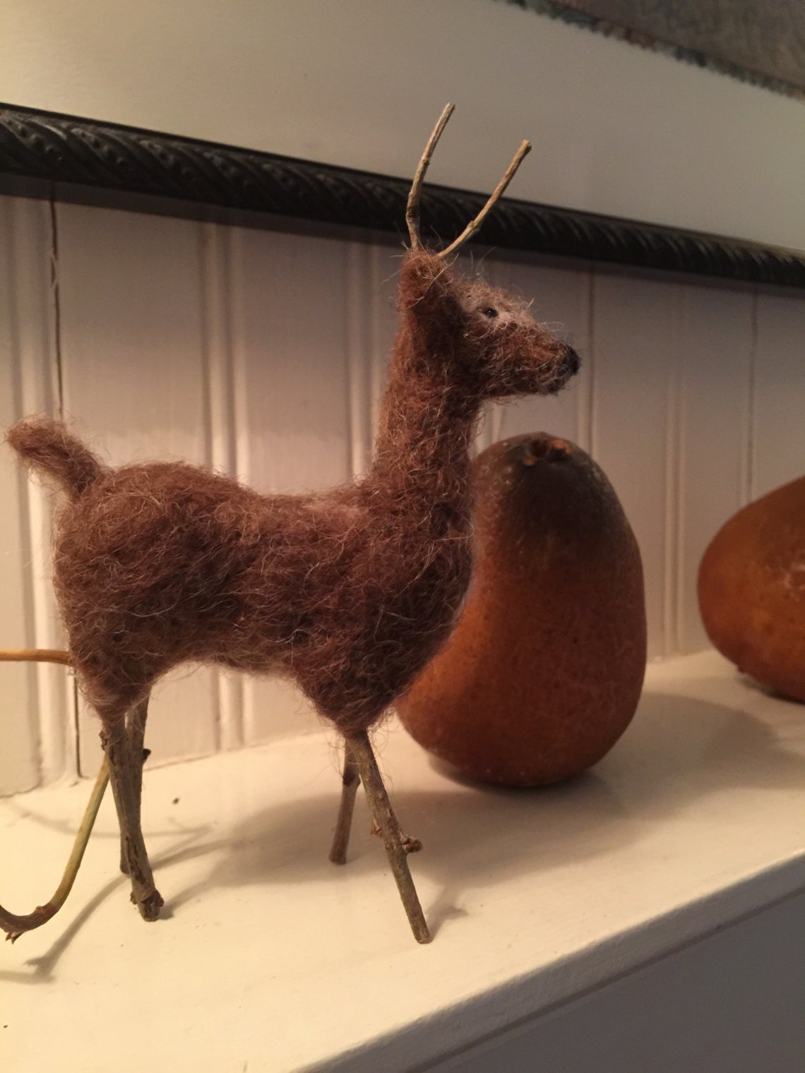 Set of 3 Needle-felted Alpaca Wool Deer Figurines - Etsy