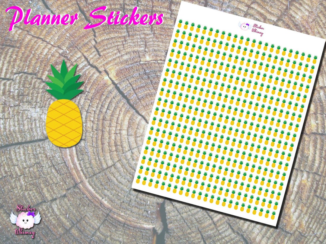 Pineapple Planner Stickers: Kawaii Fruit Stickers - Etsy