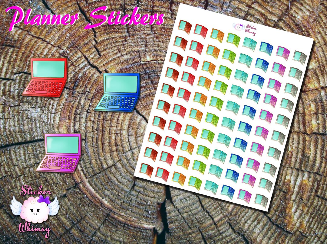 Laptop Planner Stickers, Printed Stickers, Computer Stickers, Cute ...