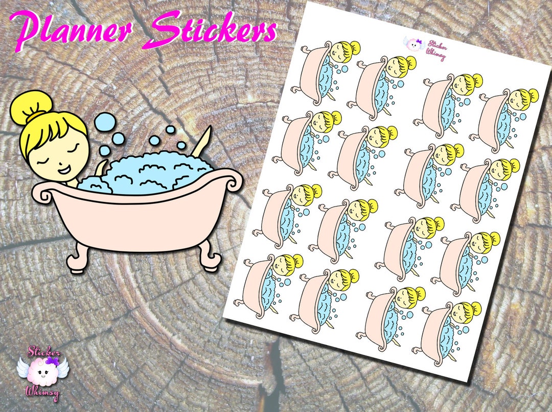 Blonde Girl Bath Time Planner Stickers, Functional Stickers - Etsy