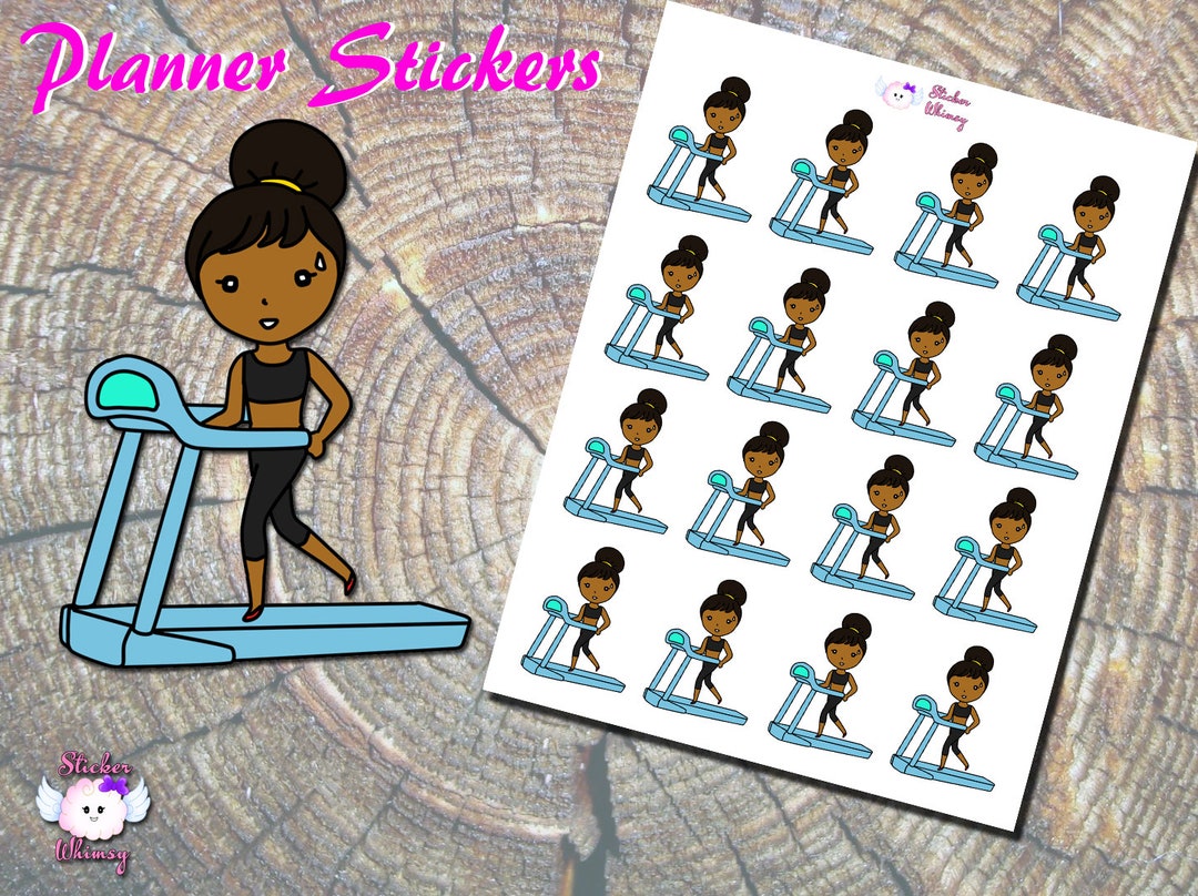 Black Girl Treadmill Planner Stickers: Exercise Reminders - Etsy