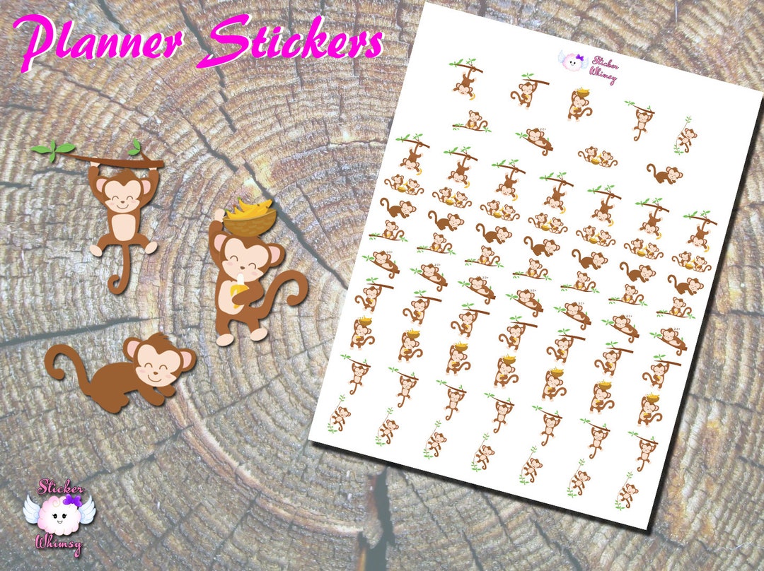 Cute Cartoon Monkey Stickers, Printed Stickers, Animal Stickers ...