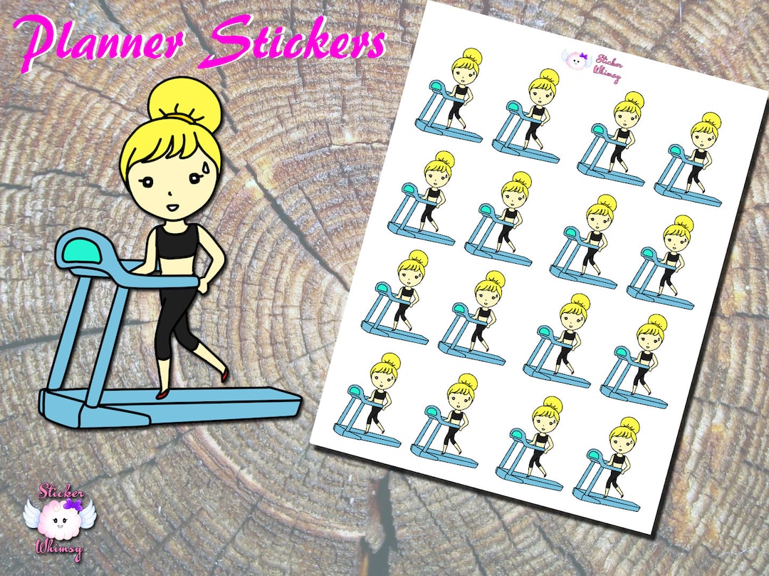 Treadmill Girl Planner Stickers: Exercise Reminder Stickers - Etsy