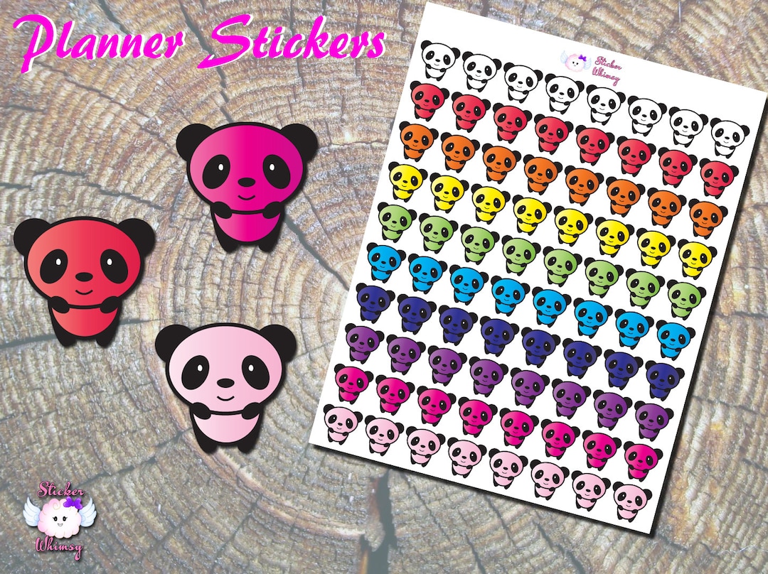 Panda Planner Stickers, Chinese Animal Stickers, Zoo Stickers, Rainbow ...