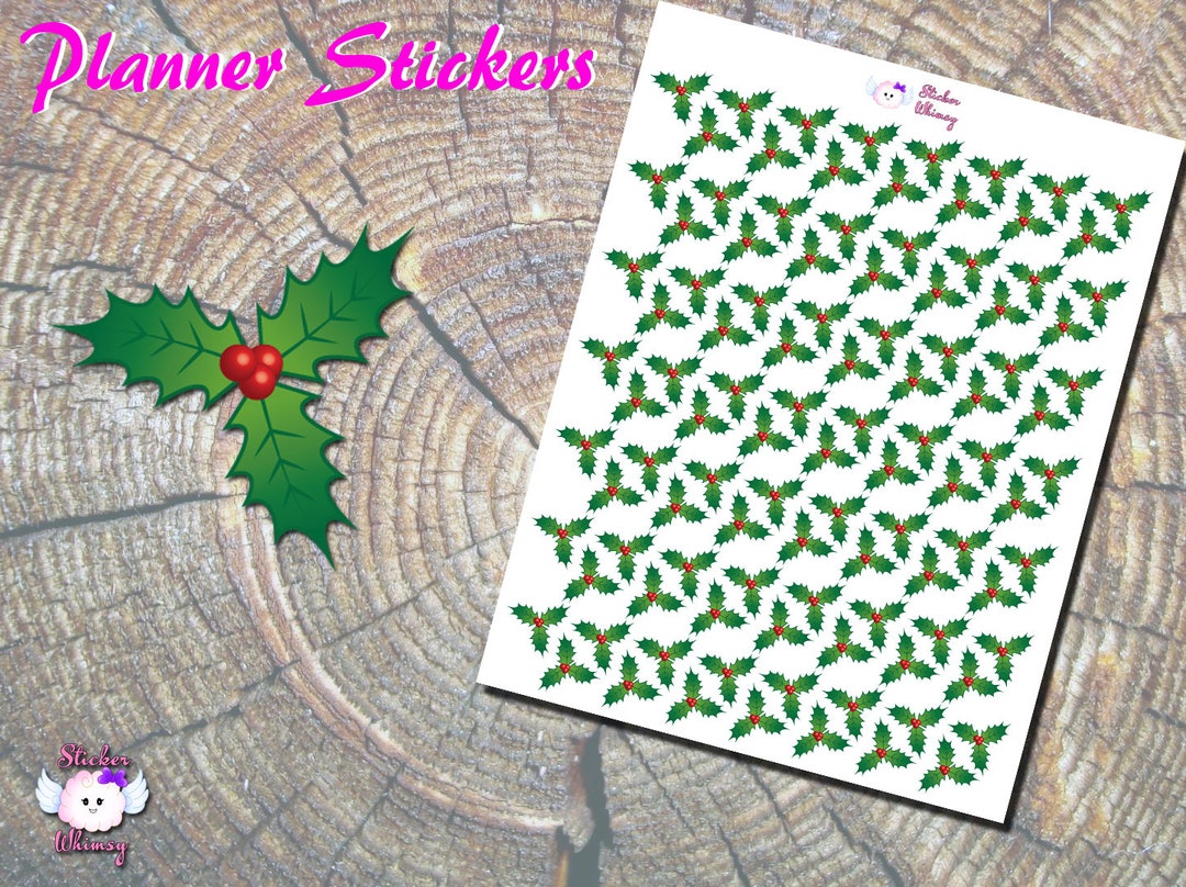 Holly Berry Stickers, Printed Stickers, Christmas Stickers, Holiday ...