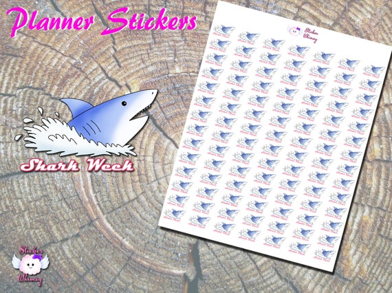 Shark Week Planner Stickers Printed Stickers Period Tracker | Etsy