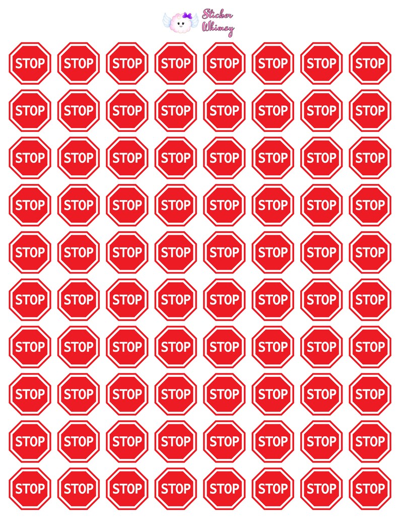 Colorful Stop Sign Planner Stickers - 80 Count - Etsy