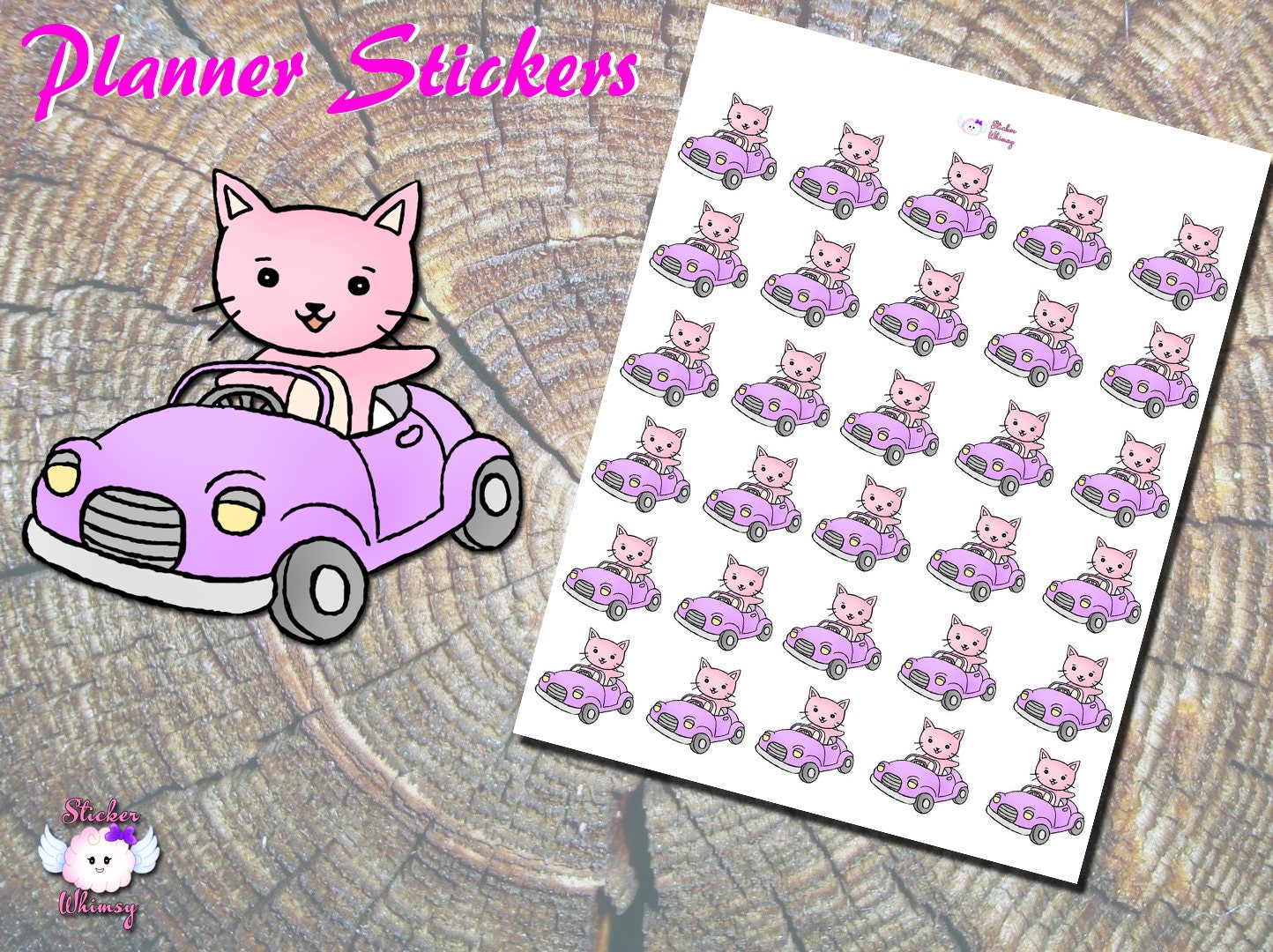 Pinky the Cat Travel Planner Stickers Printed Stickers Car - Etsy