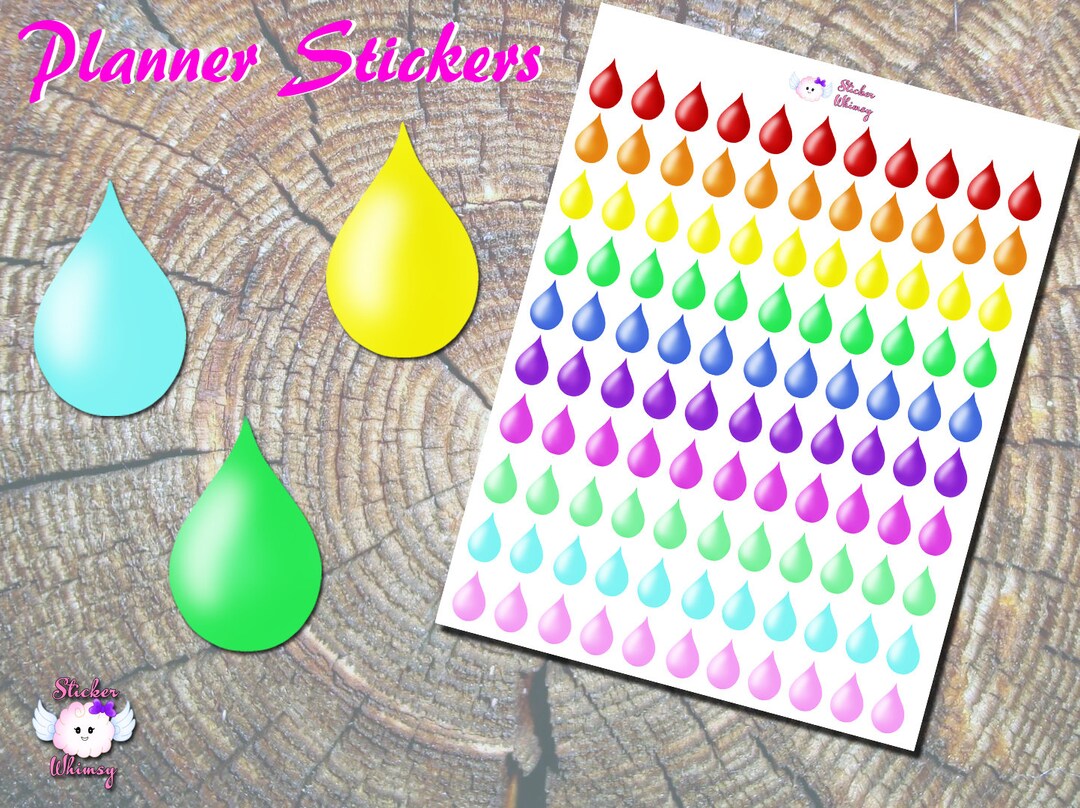 Colorful Water, Rain Stickers, Droplet Stickers, Blood Drop, Cute ...
