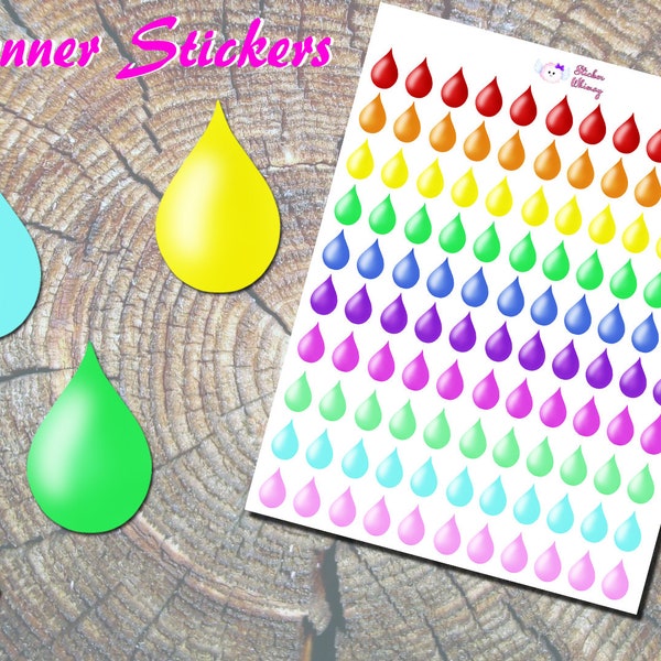 Rain Drop Stickers - Etsy
