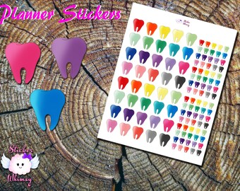 Cheeky Stickers Dental School Tooth Planner Sticker Lilac - Etsy
