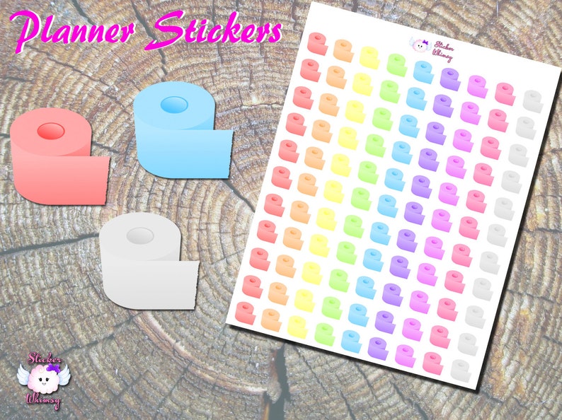 Toilet Paper Roll Planner Stickers Printed Stickers Bathroom - Etsy