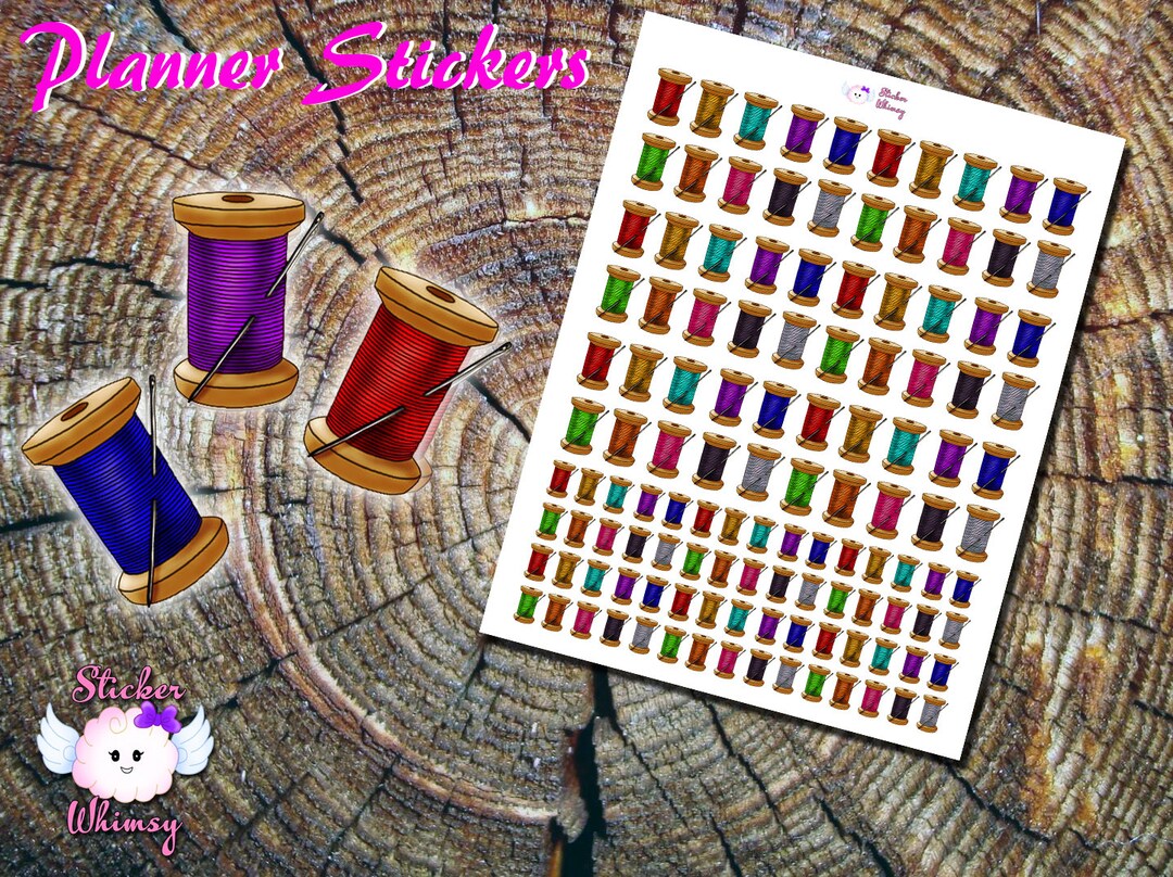 Needle and Thread Planner Stickers, Printed Stickers, Knitting, Cute ...
