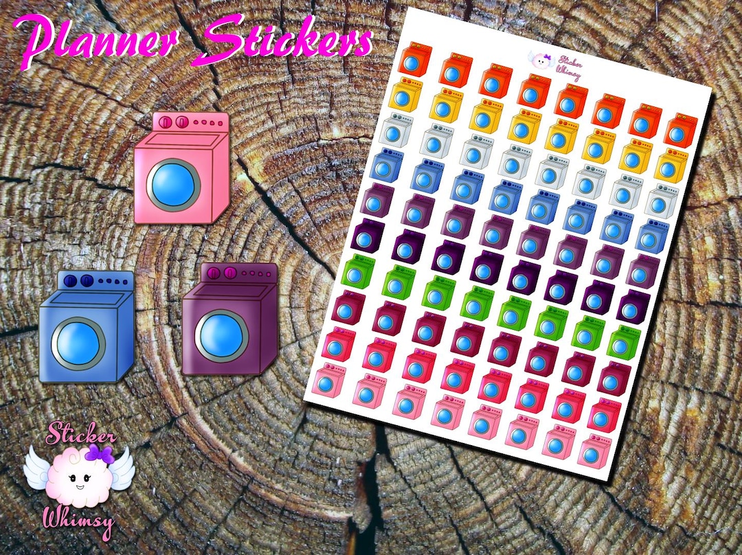 Colorful Washing Machine Stickers, Appliance Stickers, Laundry Stickers ...