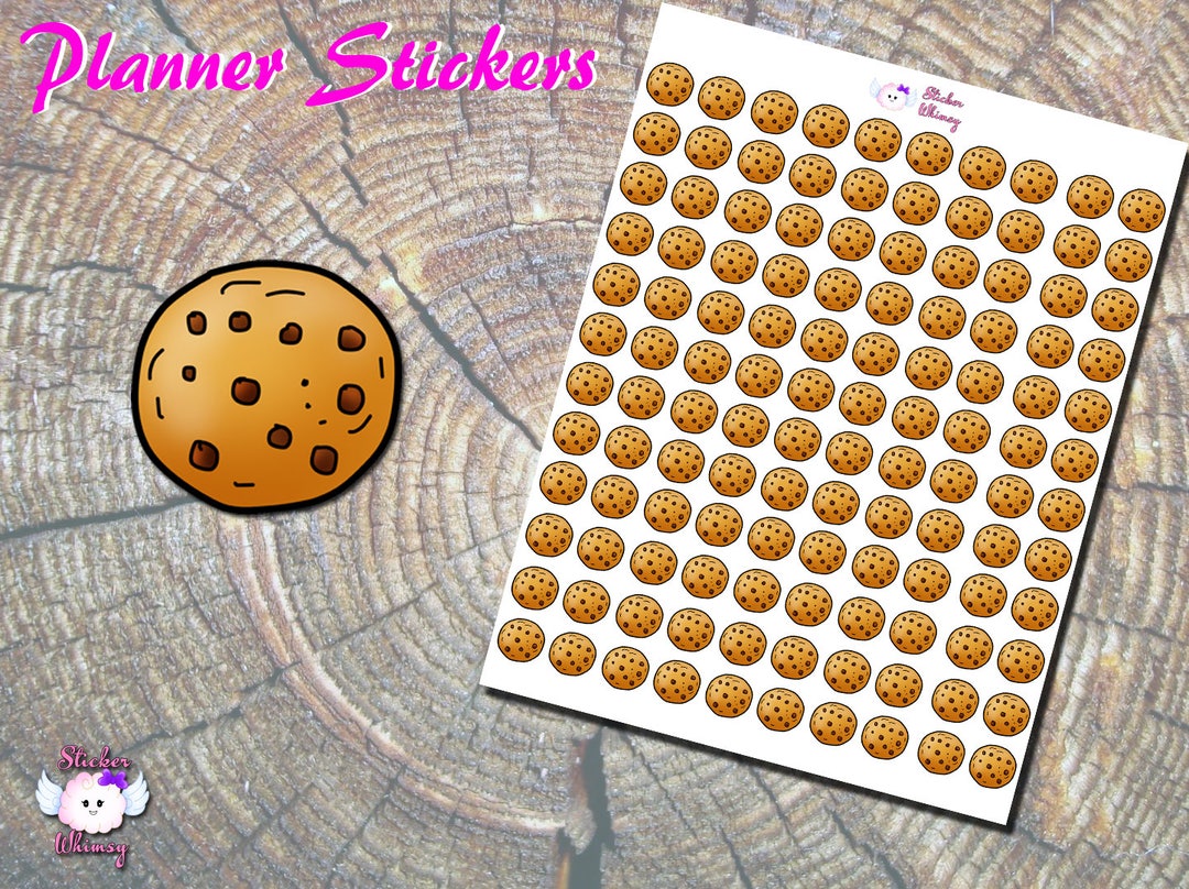 Chocolate Chip Cookie Planner Stickers, Junk Food Stickers, Bakery ...