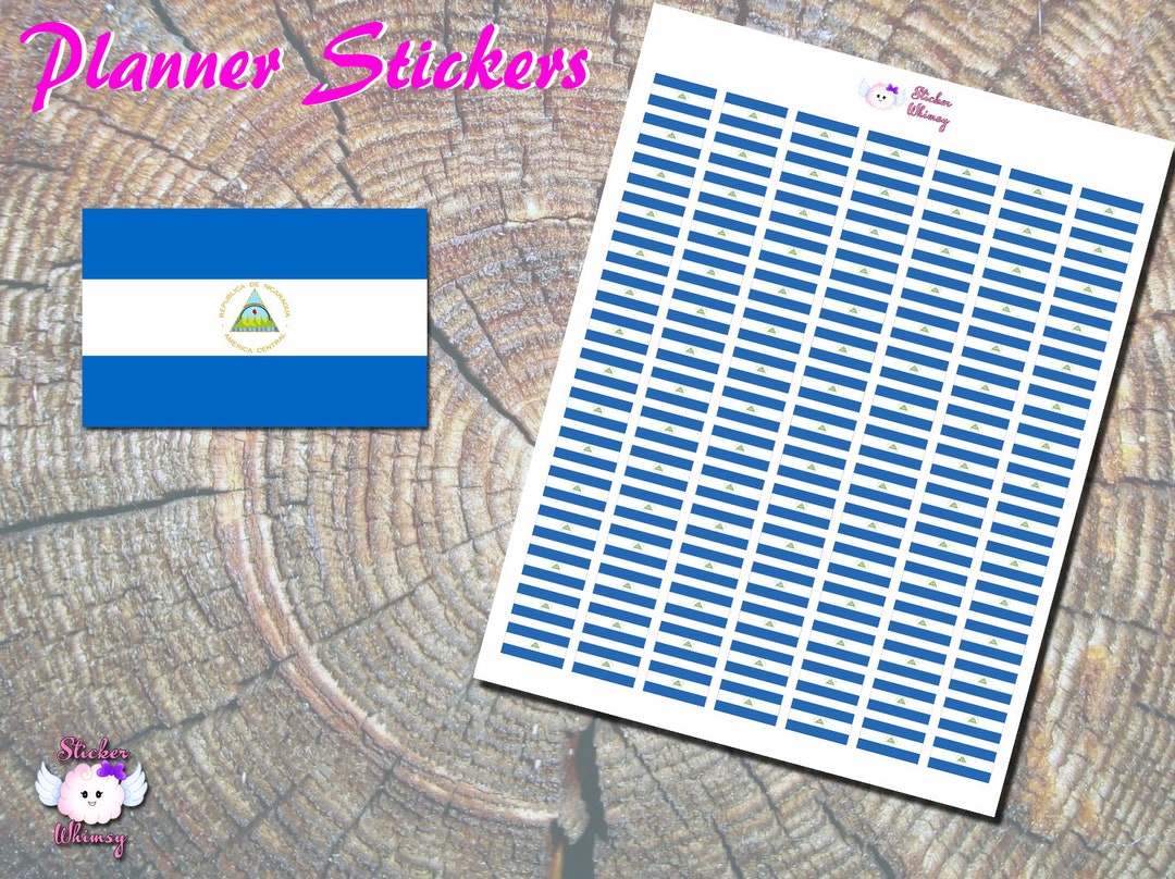 Nicaragua Flag Planner Stickers, Printed Stickers, Latin America ...