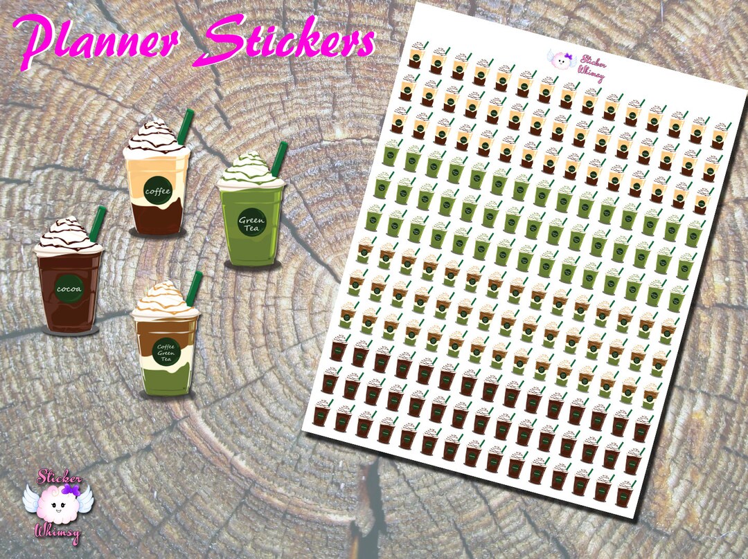 Cold Drink Planner Stickers: Coffee, Tea, Cocoa - 180 Count - Etsy