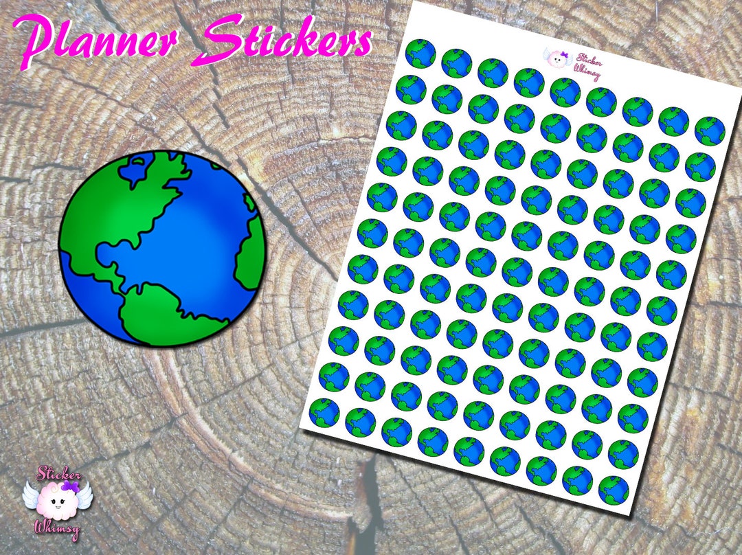 Globe Planner Stickers: Earth World Map Stickers - Etsy