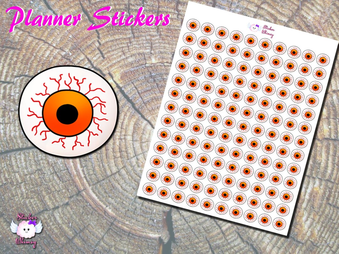 Halloween Eyeball Candy Planner Stickers, Printed Stickers, Cute ...