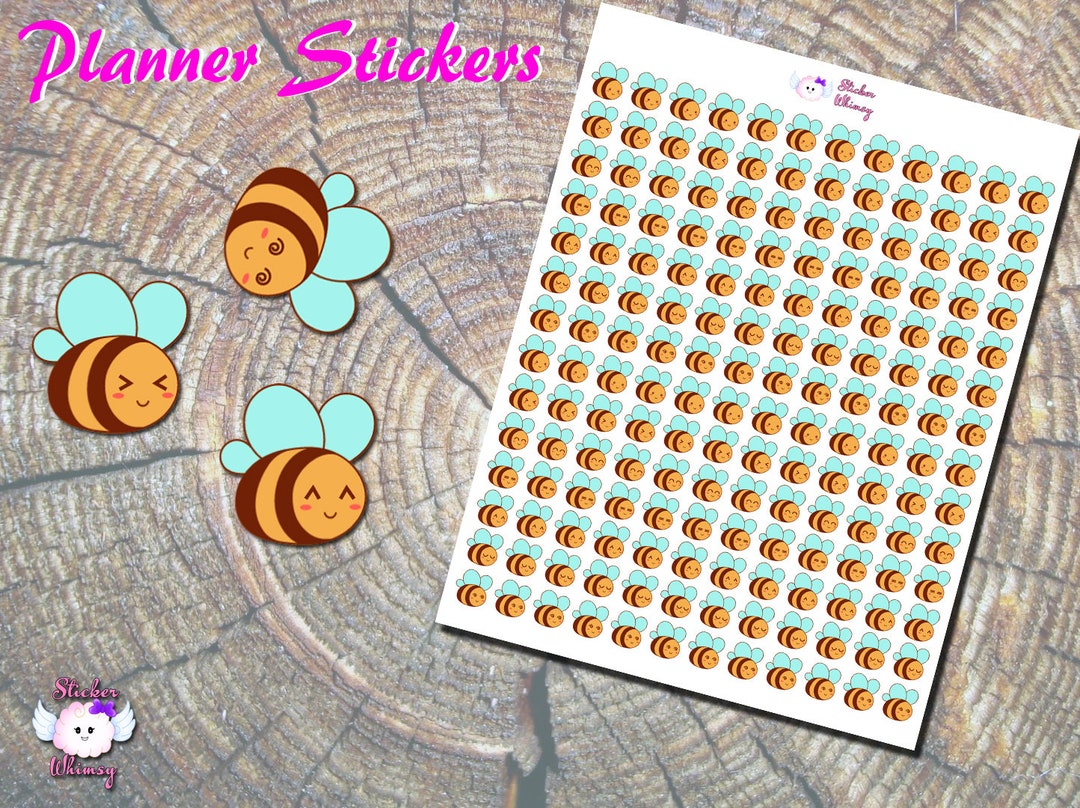 Emote Bee Planner Stickers, Flying Insect, Kawaii Bug Art (sheet) - Etsy