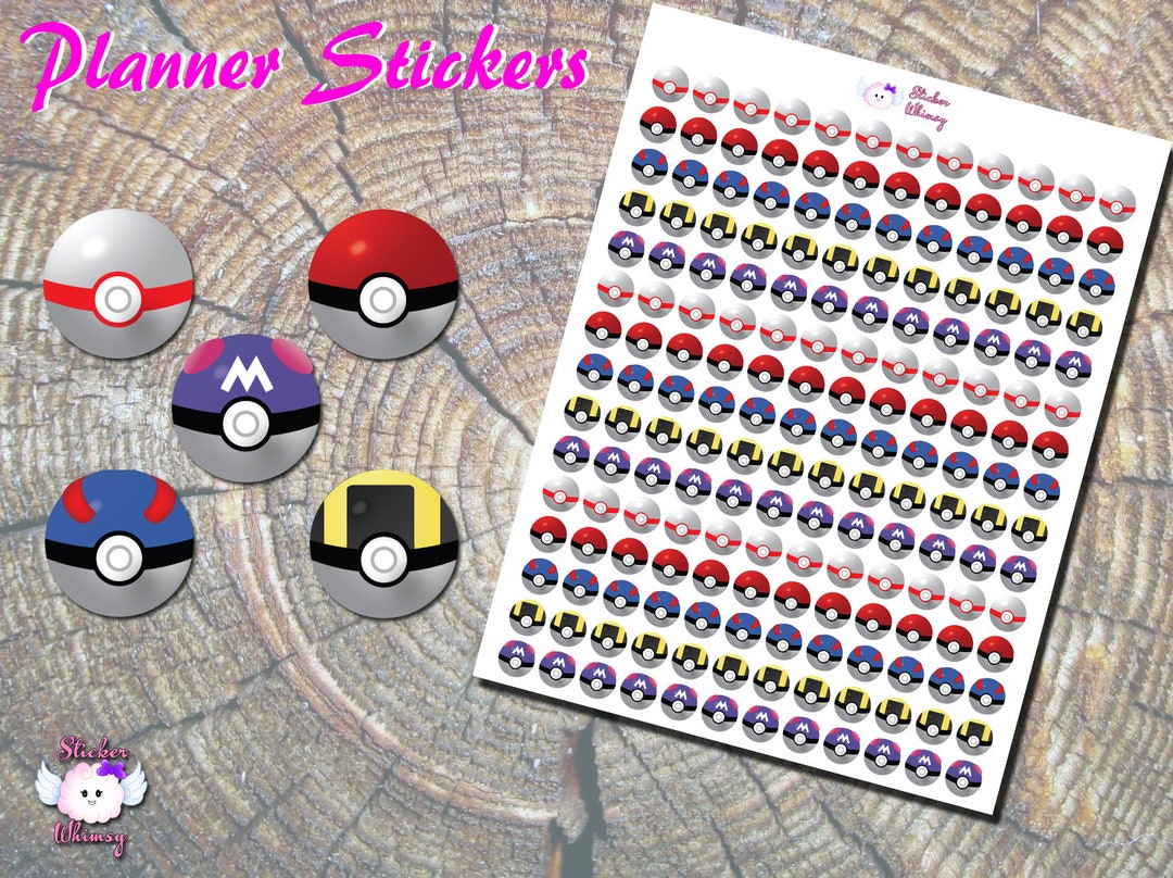Poke Ball Stickers, Printed Stickers, Poke Mon Go Stickers, Phone Game ...