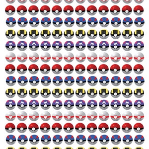 Poke Ball Stickers, Printed Stickers, Poke Mon Go Stickers, Phone Game ...