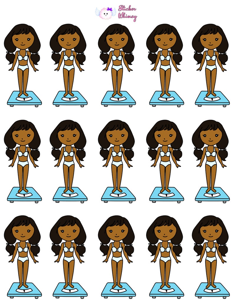 Black Girl Weight Loss Planner Stickers Printed Stickers - Etsy