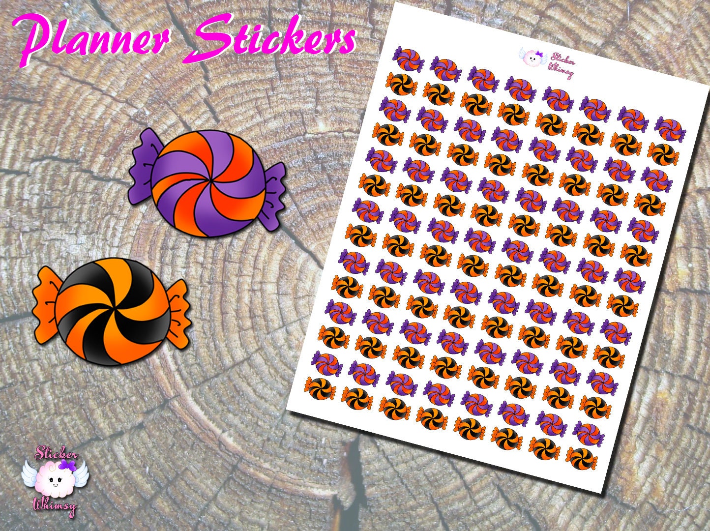 Paper Halloween Candy Planner Stickers Kawaii Stickers Colorful Hard ...