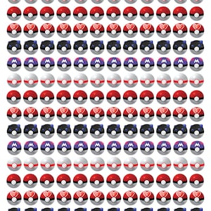 Poke Ball Stickers, Printed Stickers, Poke Mon Go Stickers, Phone Game ...