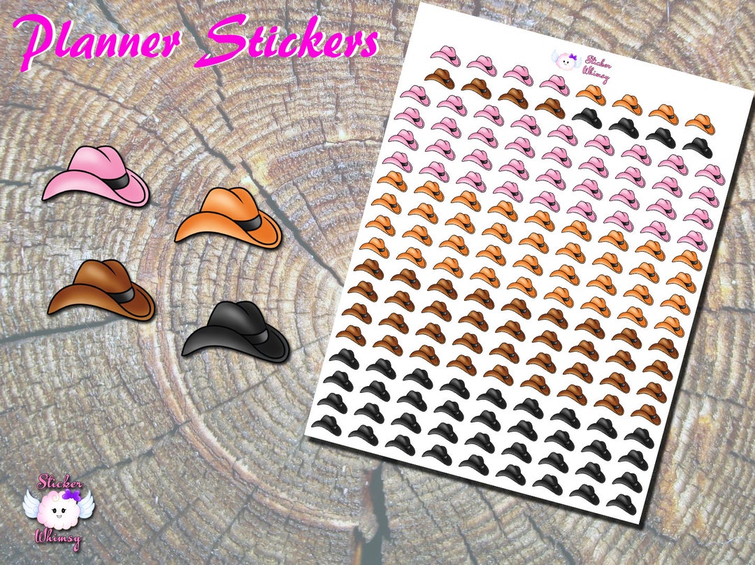 Cowboy Hat Planner Stickers: Western Fashion Stickers - Etsy