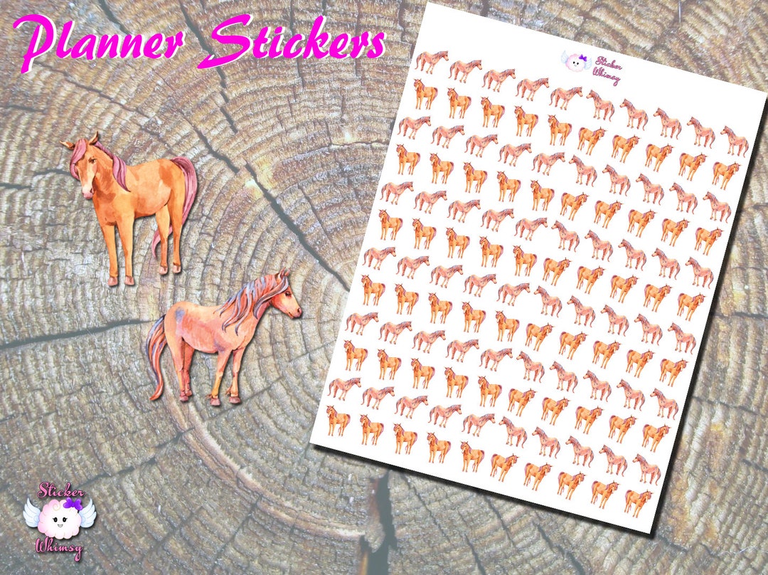 Brown Horse Planner Stickers, Printed Stickers, Animal Stickers, Farm ...