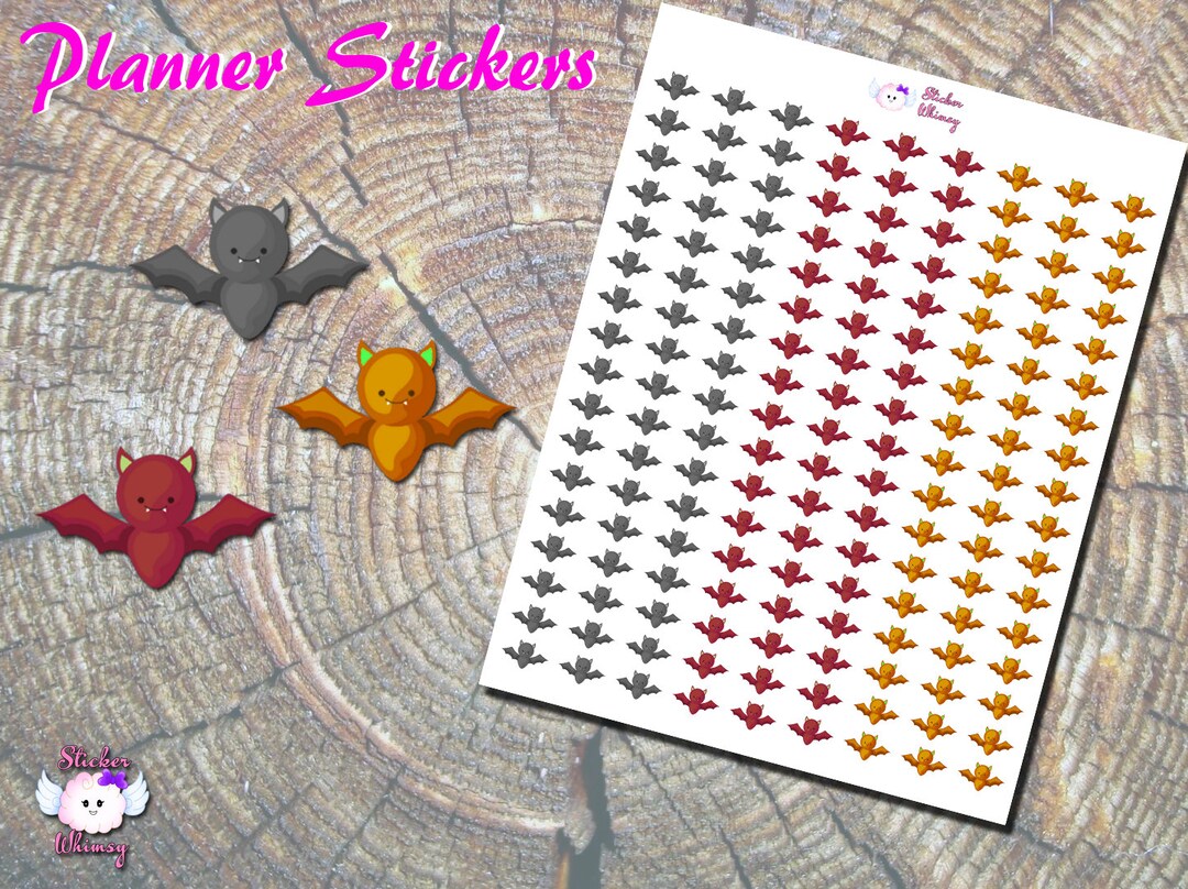 Halloween Bat Planner Stickers, Vampire Bat Sheet, Erin Condren ...