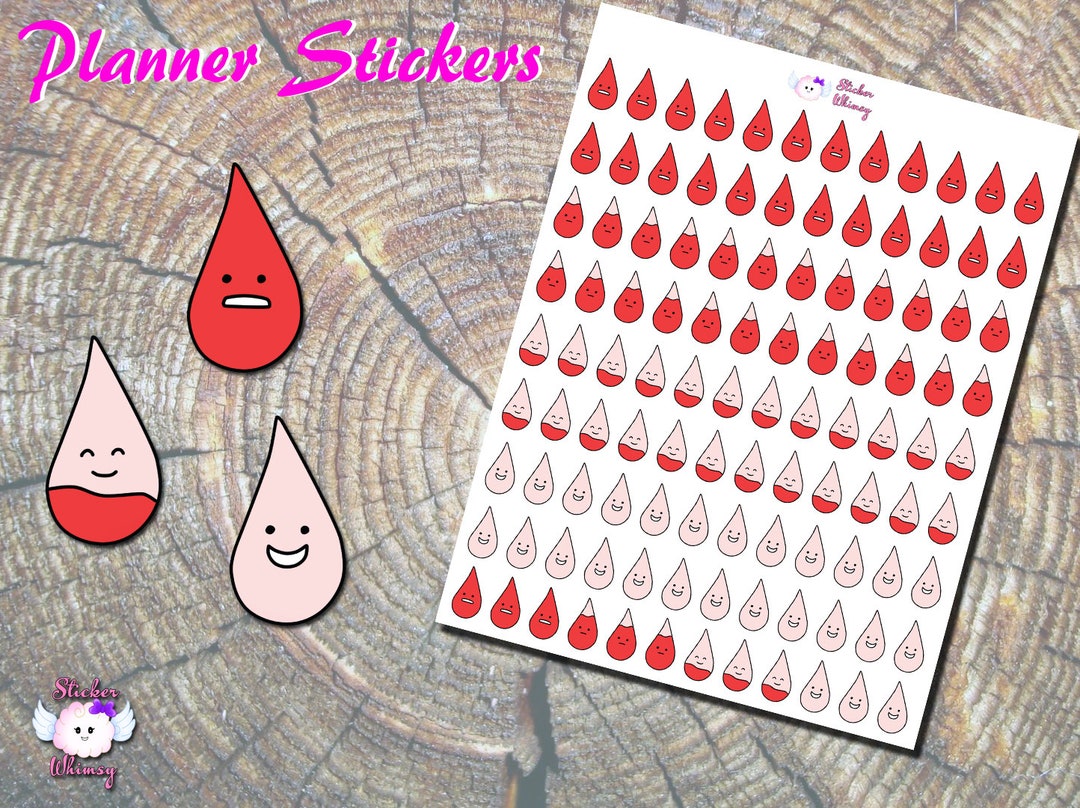 Period Blood Planner Stickers, Printed Stickers, Period Tracker ...