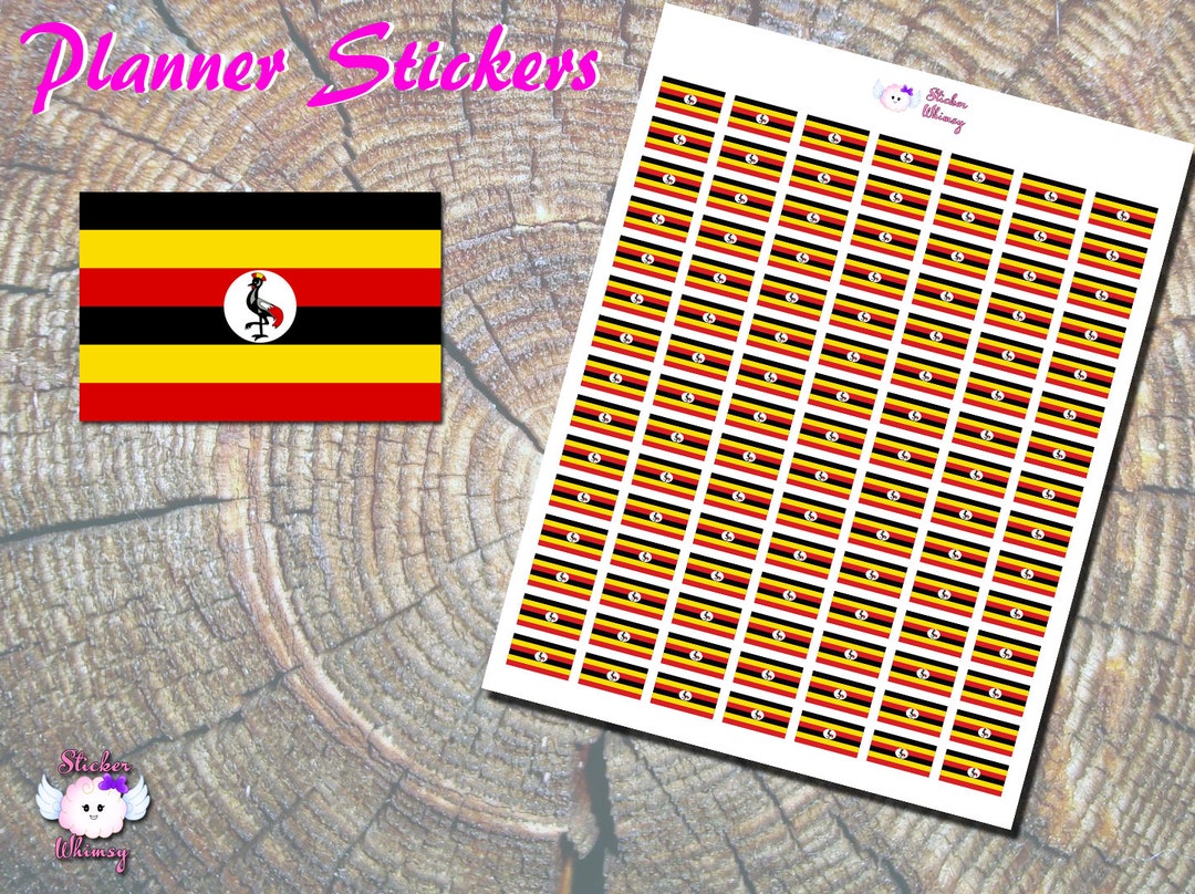 Uganda Flag Planner Stickers, Printed Stickers, Africa Flag Stickers ...