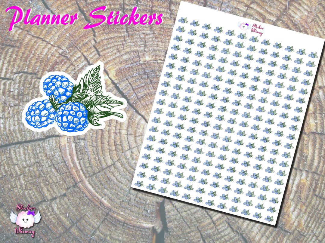Blue Raspberry Planner Stickers, Printed Stickers, Cute Stickers, Fruit ...
