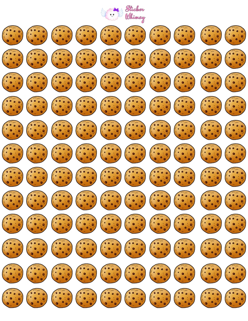 Chocolate Chip Cookie Planner Stickers, Food Stickers - Etsy