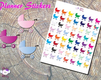 Vintage Baby Carriage Pram Stickers One Inch Round Seals - Etsy