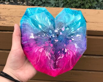Resin heart | Etsy