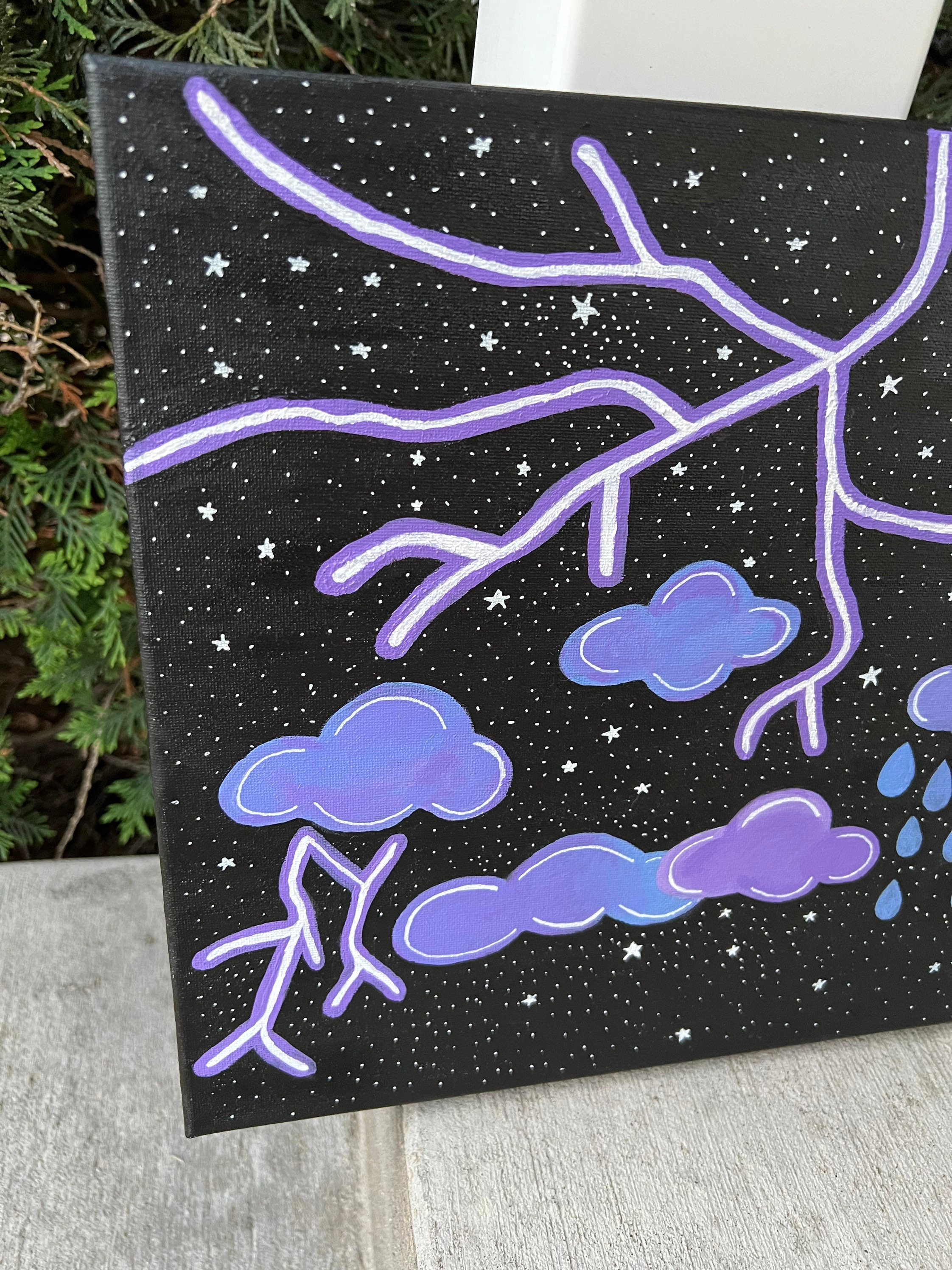 Lightning Storm Painting, Neon, Art, Lightning Bolt - Etsy