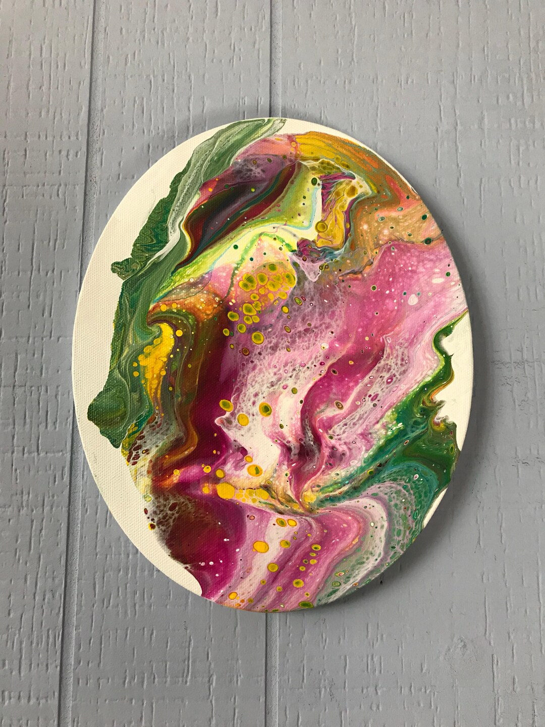 Rainbow Acrylic Pour Painting, Fluid Acrylic, Abstract Art, Orange ...