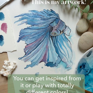 COLORING PAGE "siamese Fighting Fish" , Betta Fish, Downloadable ...