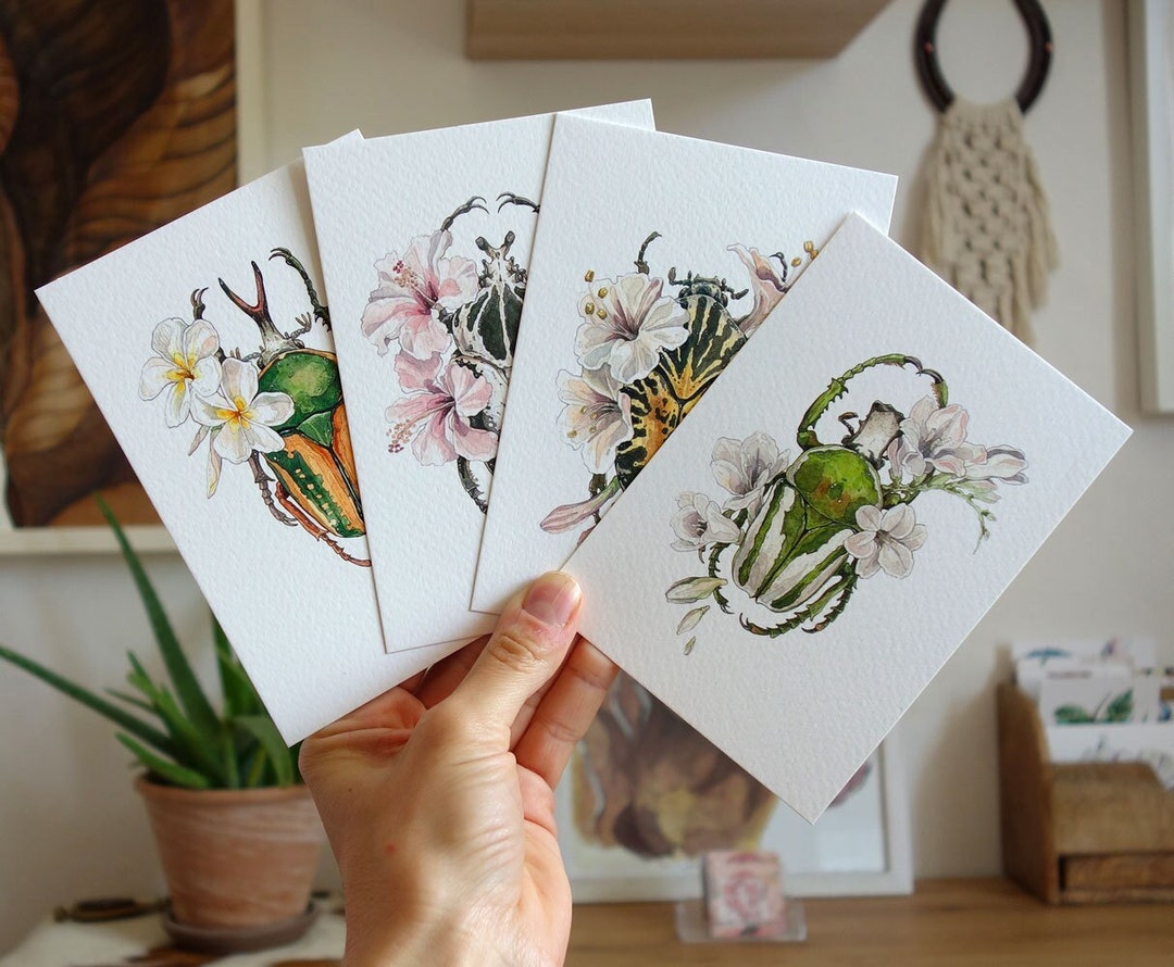 MINI PRINTS Set of 4 Pieces. Animal Art, Giclée Print, Home Decor ...