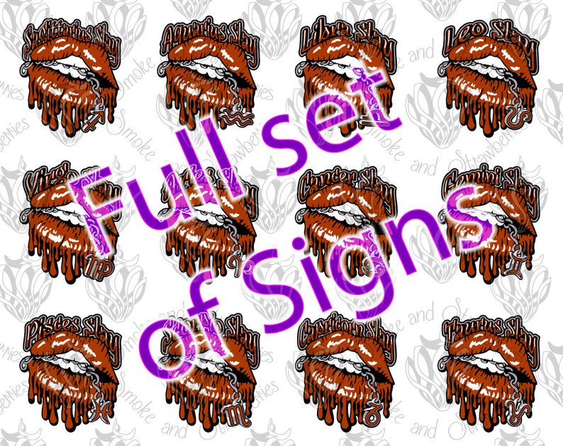 Zodiac Lips Slay Series COMMERCIAL Licence 12 Design SVG Set - Etsy
