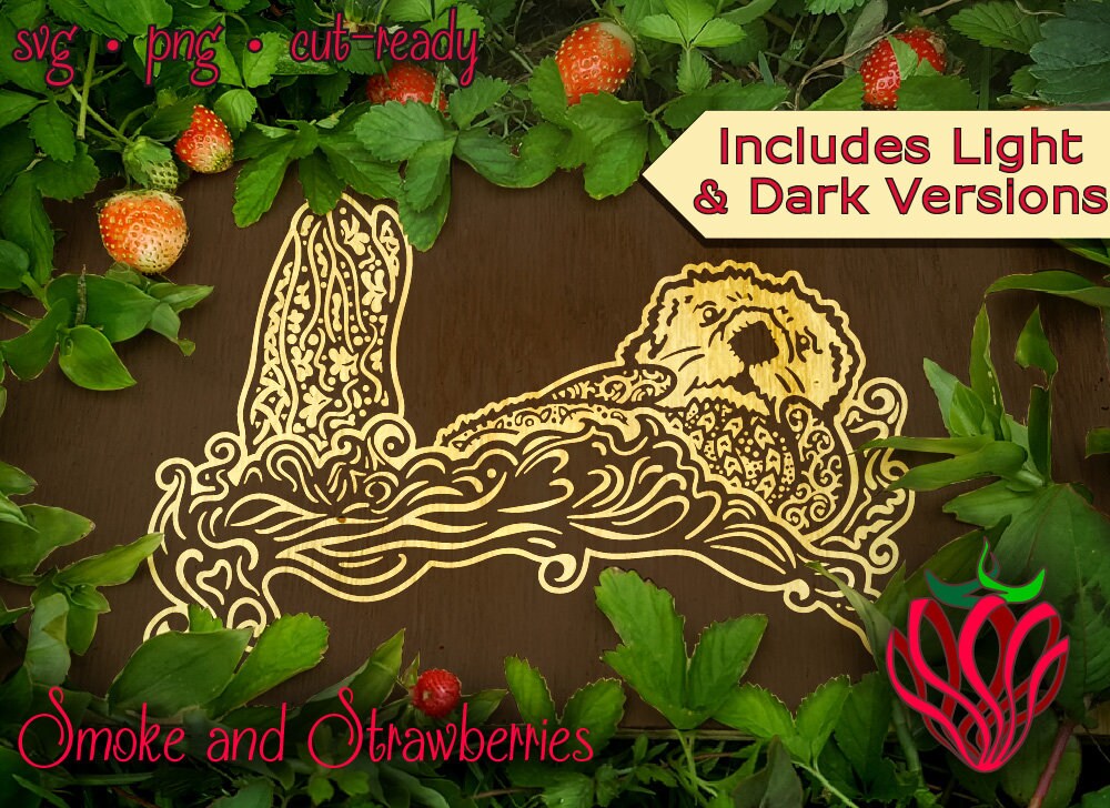 Otter Cute Handdrawn Zentangle SVG File Tshirt Design Water Sea ...