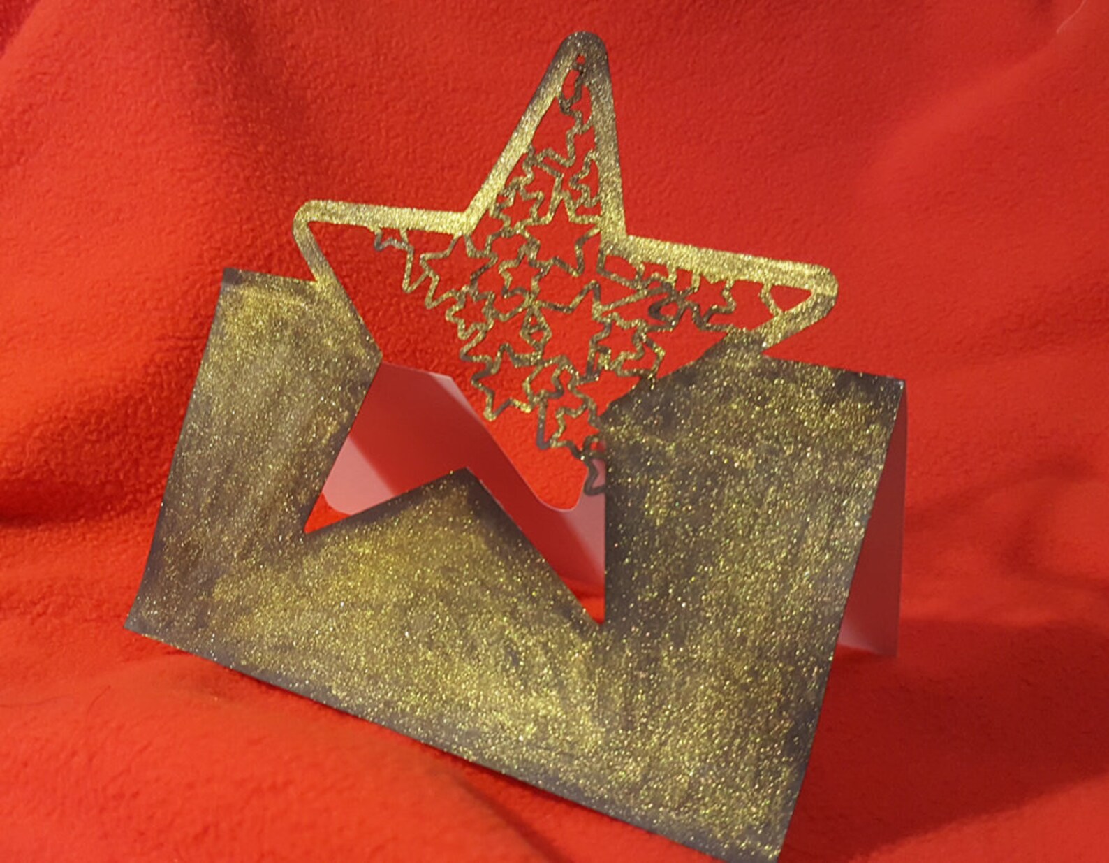 Stars in Star popup place card SVG File starry card cardstock | Etsy